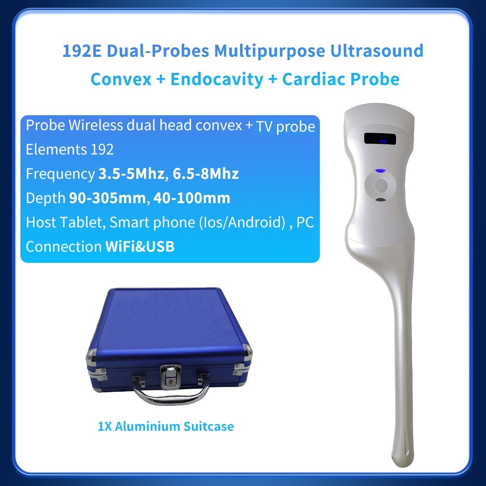 C10QT Dual-Probes Multipurpose Ultrasound Convex + Endocavity +Cardiac ...