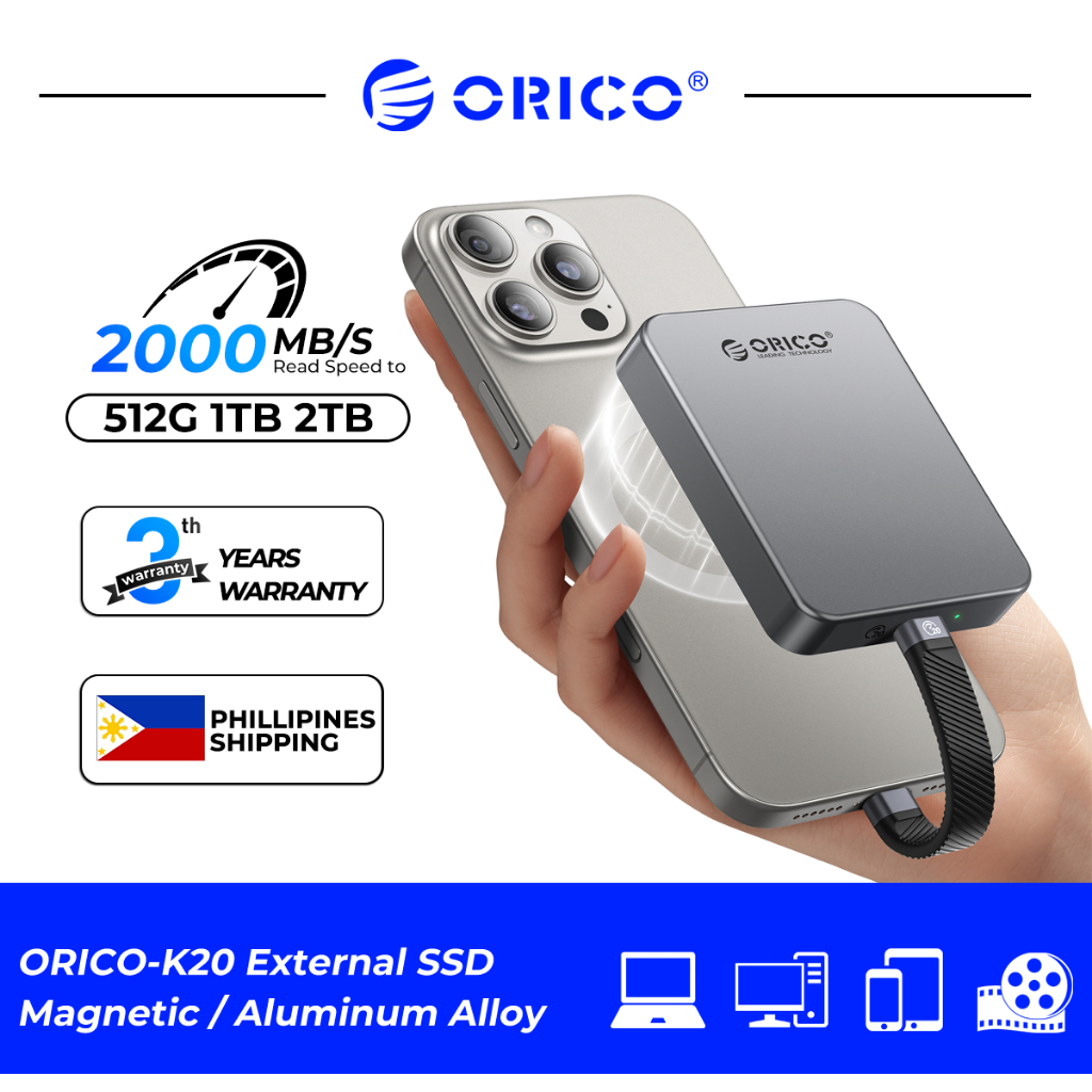 ORICO Magnetic External SSD 512GB 1TB 2TB 4K ProRes Video Storage ...