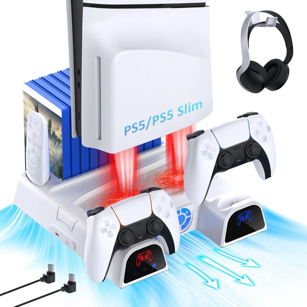 DOBE Multifunctional Charging Cooling Dock with Disc Storage for PS5 ...