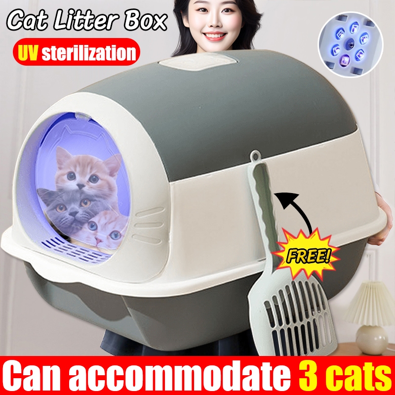 【Effective isolation of odor】UV catlitter box Large Capacity Cat Litter ...