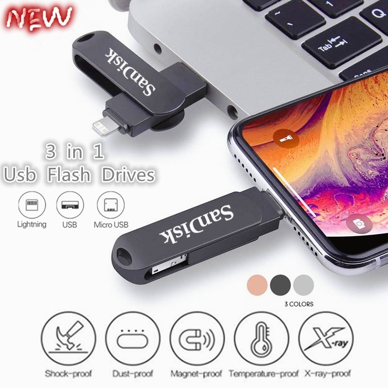 2TB Pendrive 512GB iXpand Flash Drive 3 in 1 USB3.0 Memory Stick ...