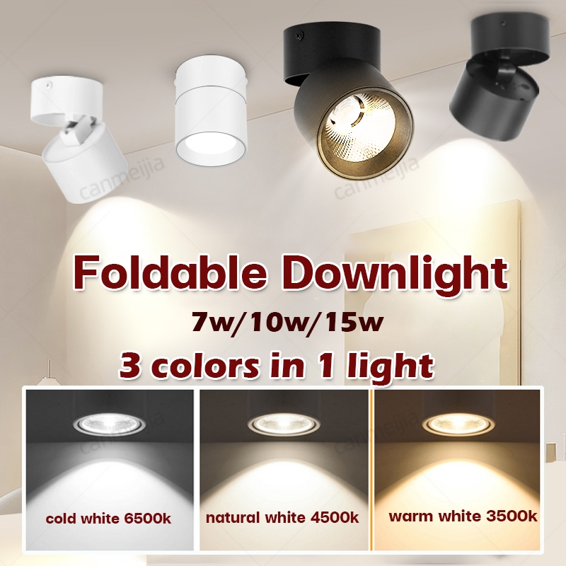 3 Colors LED Foldable Downlight Pin Light Surface Mounted Downlight ...