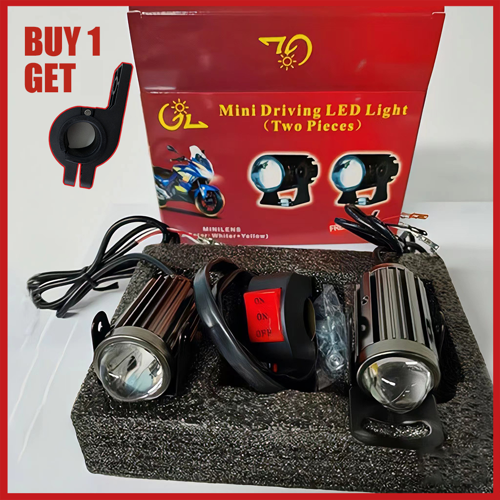 Mini Driving Lights Motorcycle Driving Lights with Free 3-way Switch White+Yellow Pair ...
