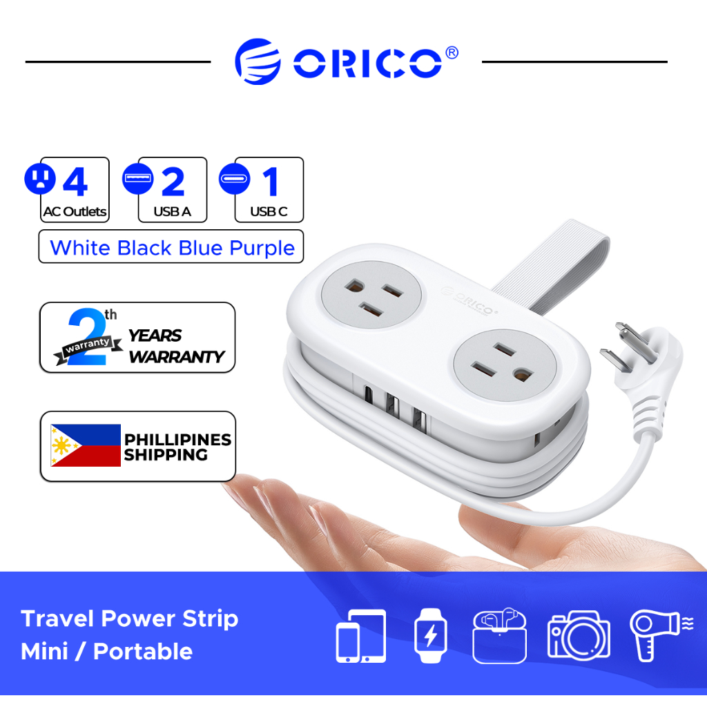 ORICO Extension Cord with USB Ports Type C 4 Gang Portable Power Strip ...