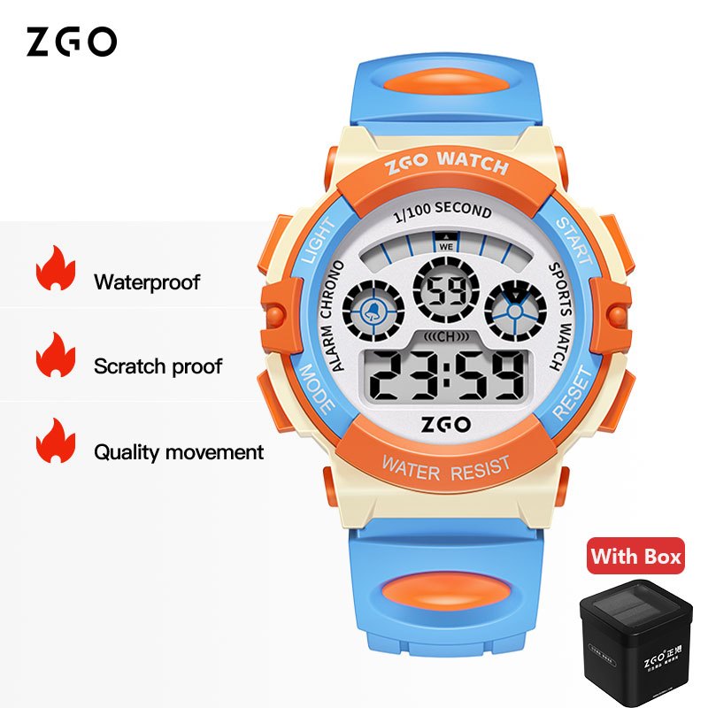 ZGO Kids Watch For Boys Girls Waterproof 50M Shockproof Alarm Calendar ...