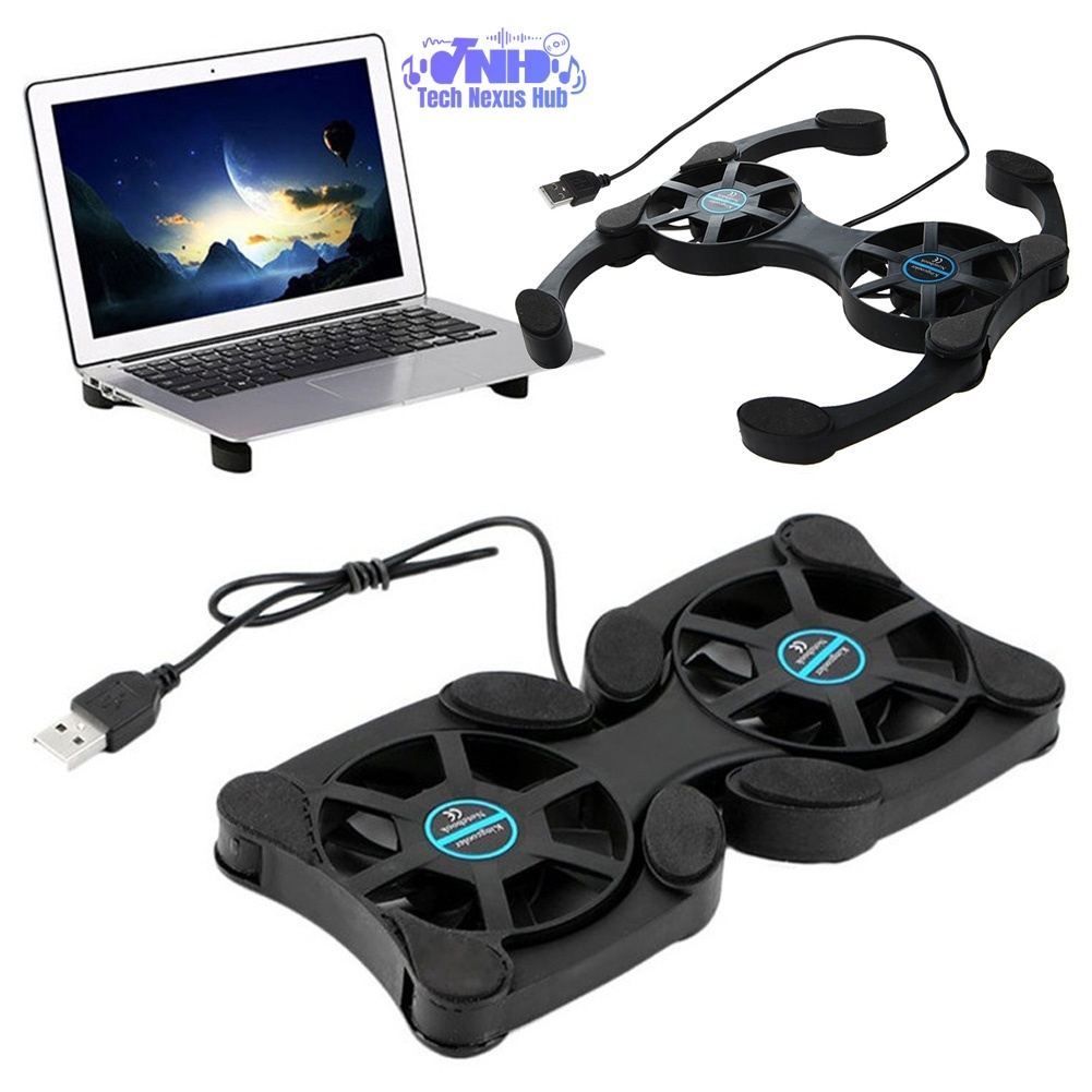 Portable Folding Foldable USB Dual Fan Cooler Laptop Cooling Pad for ...
