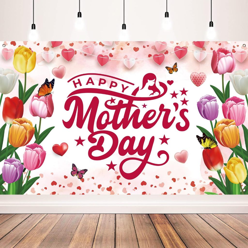 Happy Mothers Day Banner Mothers Day Backdrop for Mother’s Day Party ...