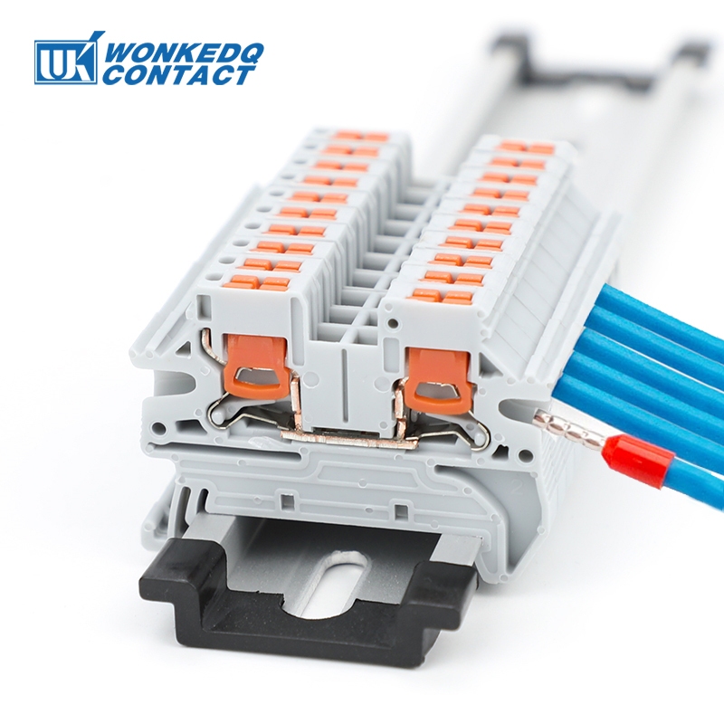 10Pcs PTV 2.5 Side Entry Din Rail Terminal Block 2.5mm² 26-12AWG Push ...