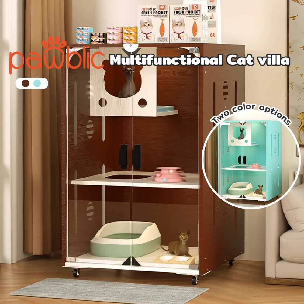 【Ready Stock】Cat Cage Waterproof Cat House Large Space Cat Cage ...