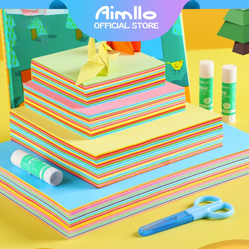 A4 COLOR PAPER 100 sheets 10 colors (210X297mm) Assorted color Art ...