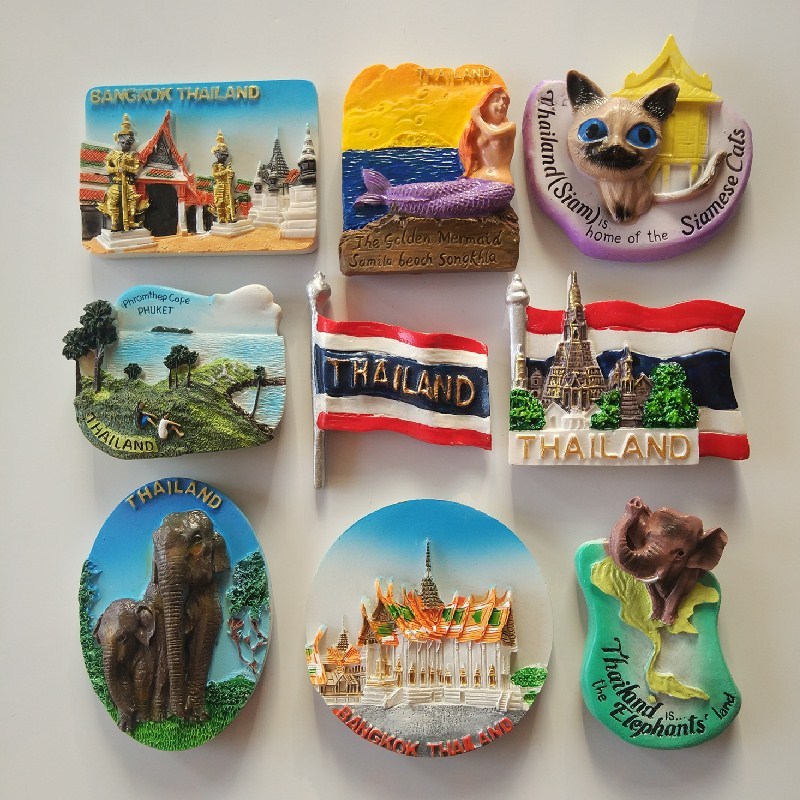 Thai refrigerator stickers Thailand tourist souvenirs Bangkok Jade ...