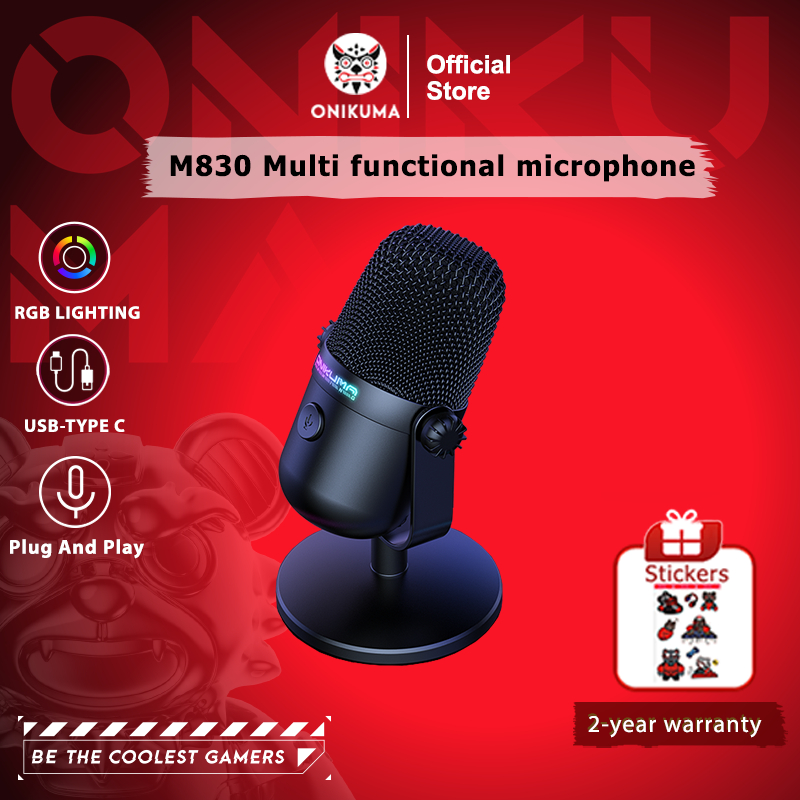 Onikuma M830 Color RGB USB Capacitor Wired Gaming Noise Reduction Microphone | Shopee Philippines