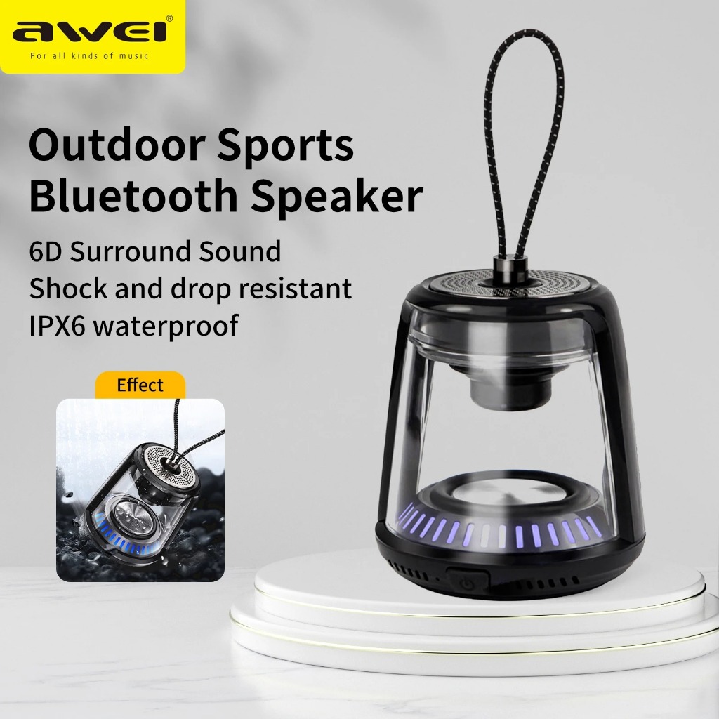 Awei Y666 Portable Outdoor Bluetooth Speaker TWS RGB Mini Speakers ...