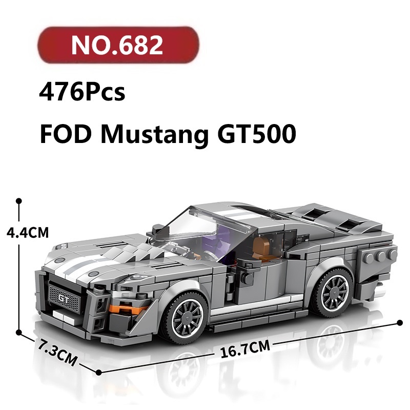 FOD Mustang GT500 Building Blocks 476 Pcs Reobrix Car Bricks Toy Set ...