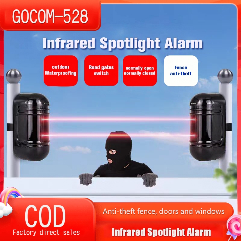 Infrared Beam Detector Home Security Alarm Waterproof Dual Beam Sensor ...