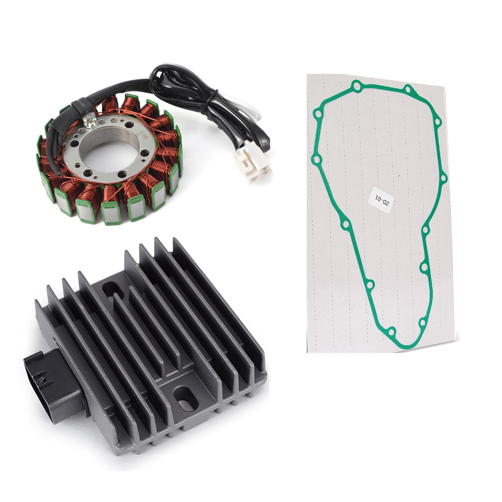 Motorcycle Stator Coil + Regulator Rectifier + Gasket for Kawasaki ...