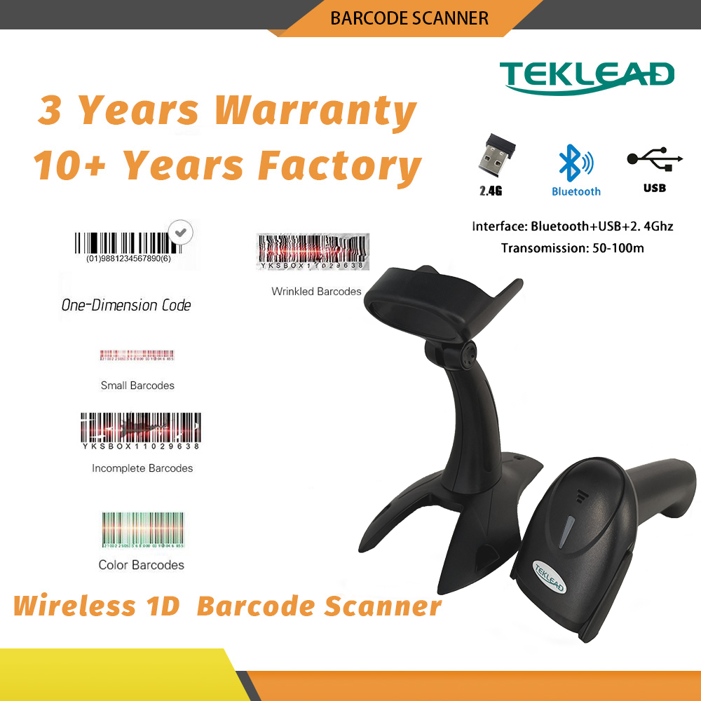 Handheld 1D Laser Barcode Scanner 2.4G Bluetooth Wireless USB Interface ...