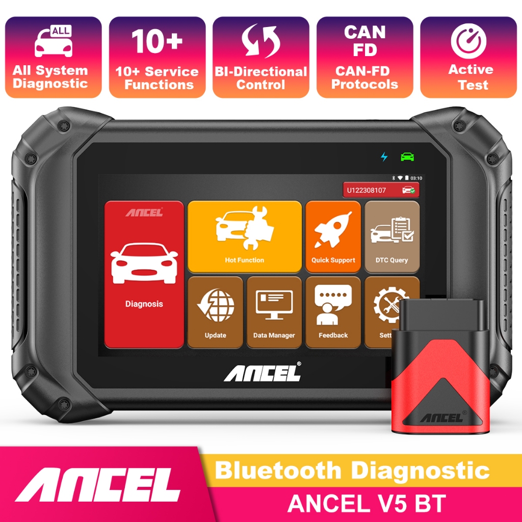ANCEL V5 BT Automotive Professional OBD2 Scanner Full System Bi ...