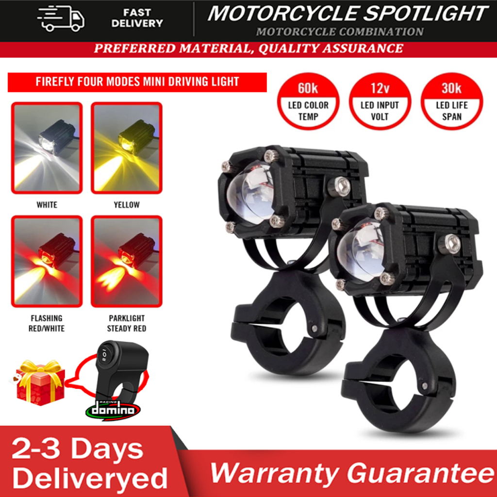 Mini Driving Light Mocycle Driving Spot Light 4 Modes Light Waterproof ...