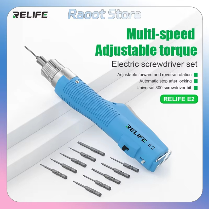 RELIFE E2 9 in 1 Torque Electric Screwdriver Set Multi-speed Adjustable ...