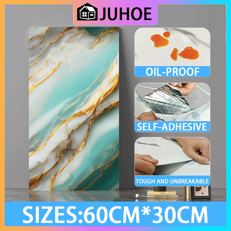 30*60cm Marble Wallpaper Adhesive Waterproof Marble Wall Sticker Self ...