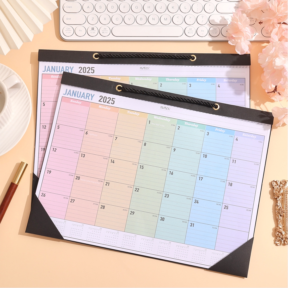 2025 Colorful Monthly Wall Calendar Transparent Waterproof Cover ...