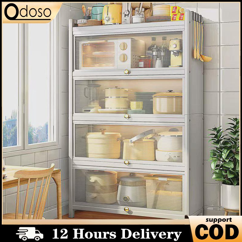 Kitchen Rack Multi-Function Dustproof Storage Cabinet Carbon Steel ...
