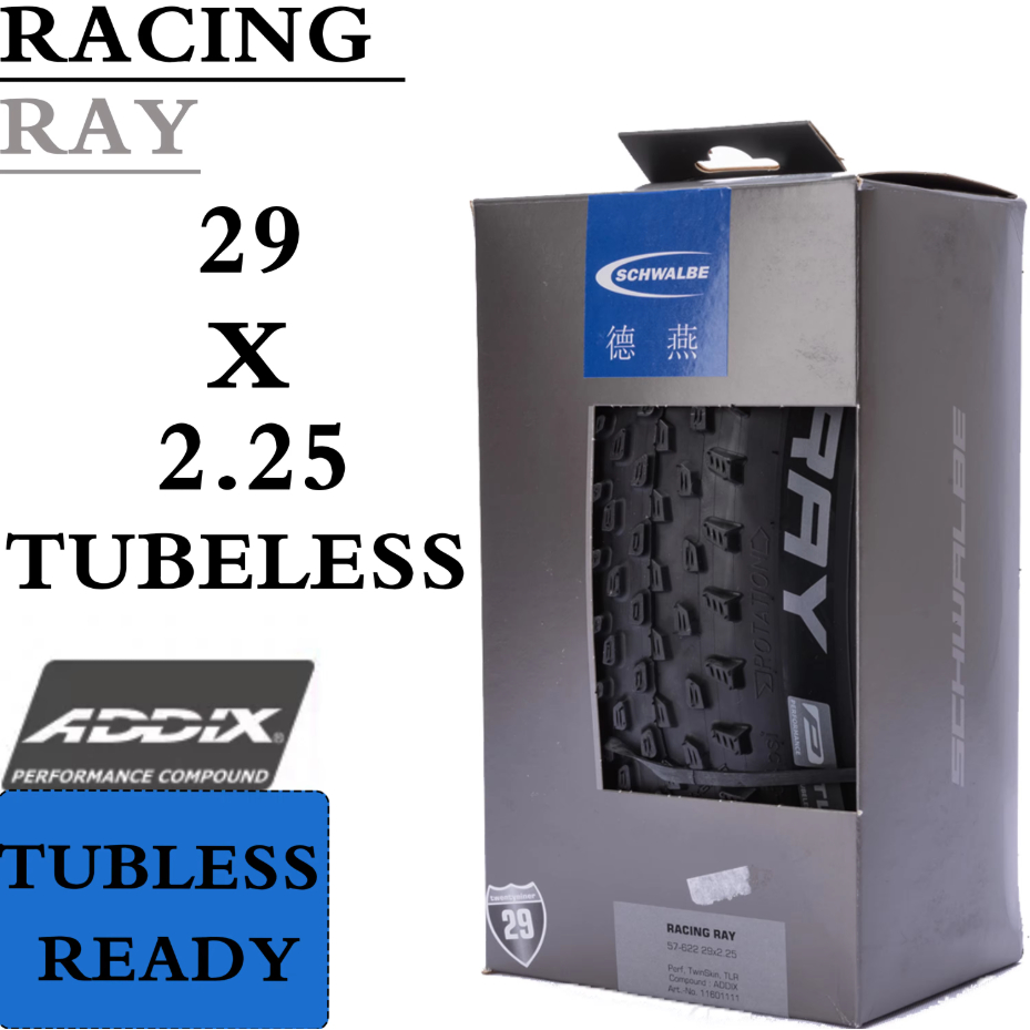 SCHWALBE Racing Ray RACING RALPH 57-622 29x2.25 Black Tubeless Folding ...