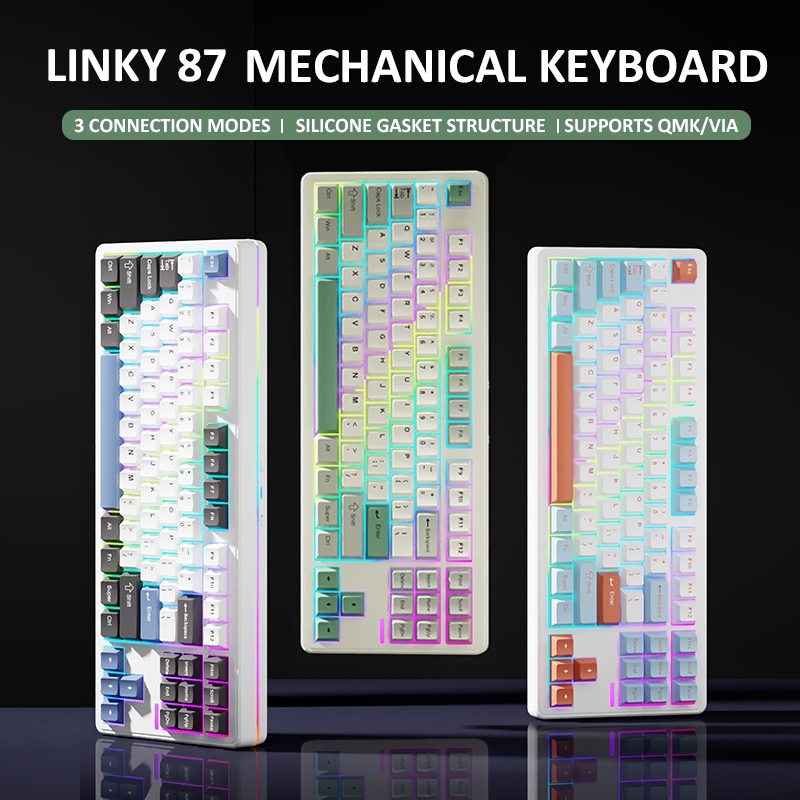 ElecFox LINKY 87 TKL Customized Mechanical Keyboard 87 Keys Wired ...
