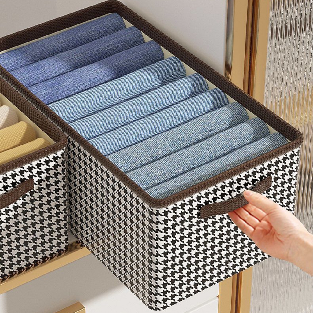 Buy 1 Take 1 Foldable Clothes Storage Box Organizer Box PU Linen ...