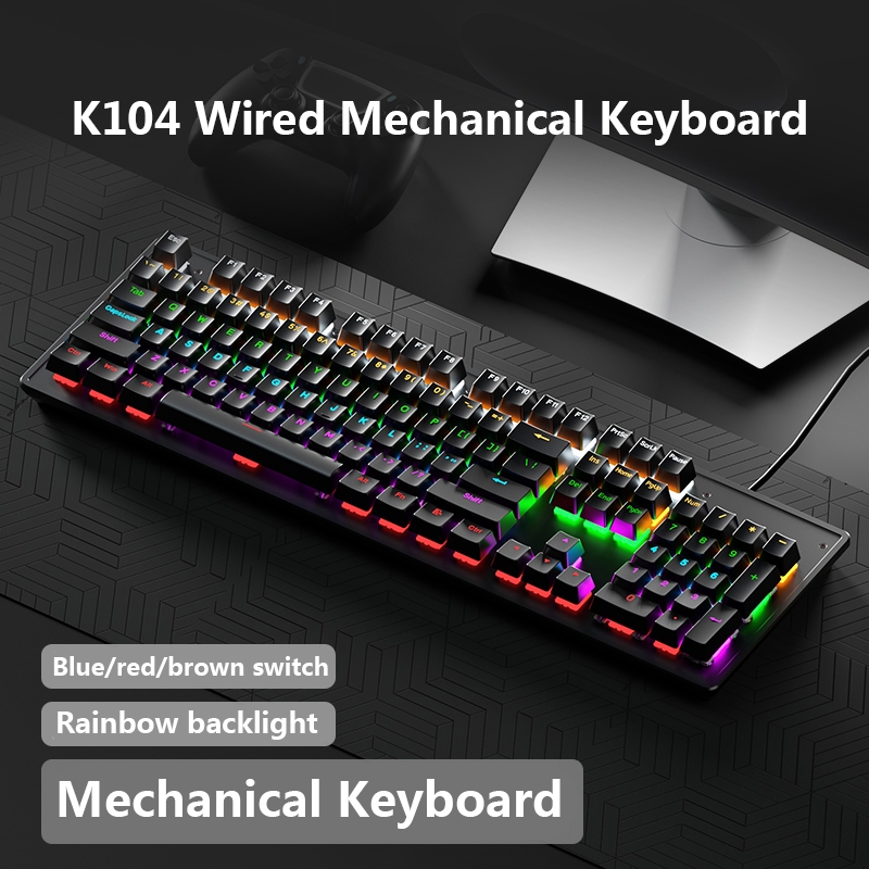 Meta K104 Wired Gaming Mechanical Keyboard with Rainbow Light Full ...