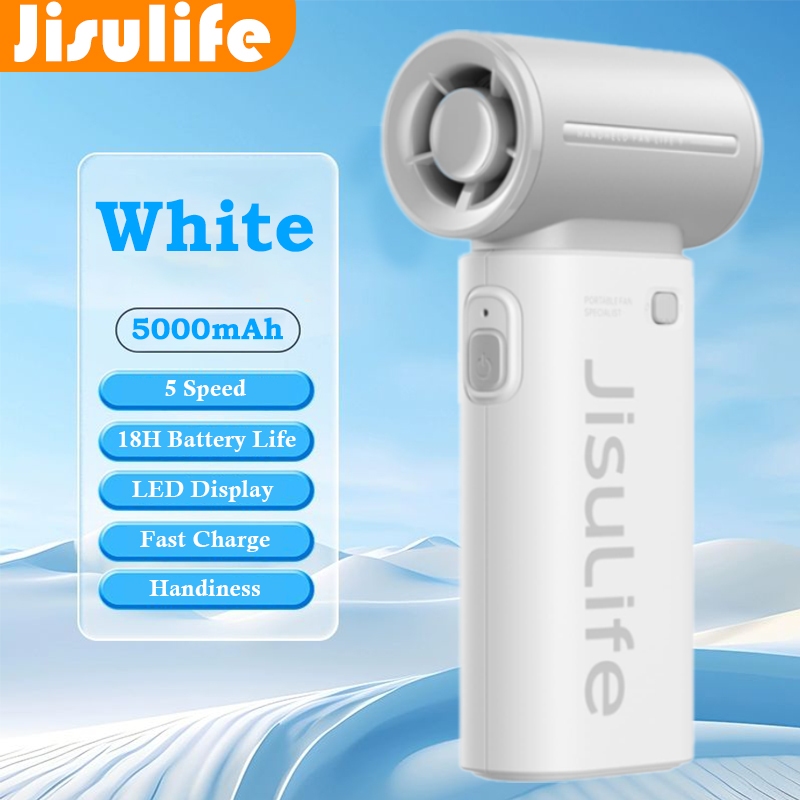JISULIFE X MALTESE Mini Fan Protable Rechargeable Handheld Turbo Fan ...