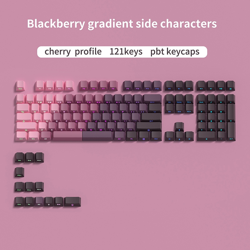 Meta Blackberry Gradient Keycaps Side Engraved Characters Cherry ...