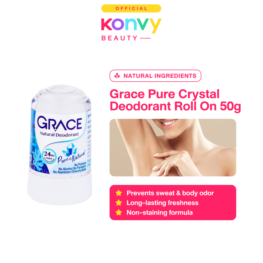 Grace Pure Crystal Deodorant Roll On Antiperspirant Body Smell Crystal ...
