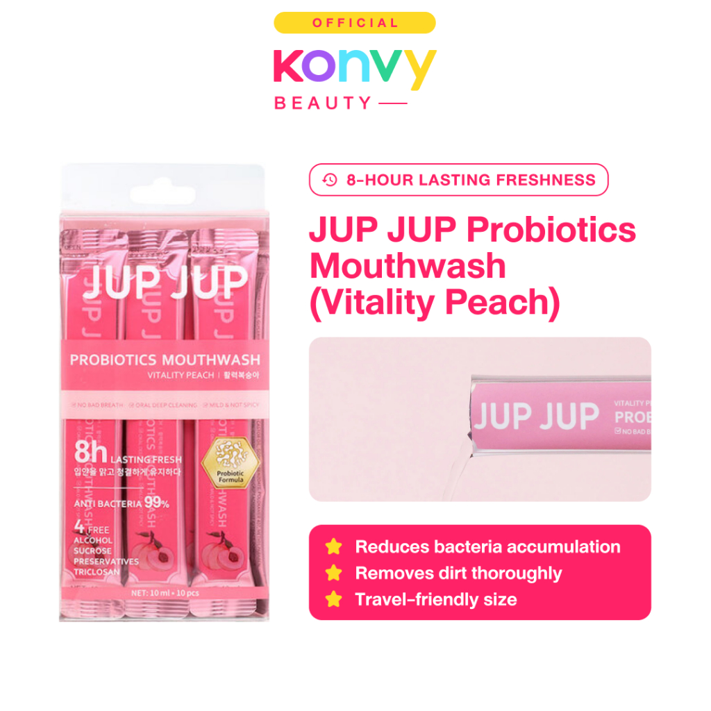 JUP JUP Probiotics Mouthwash Vitality Peach (Long-Lasting Fresh Breath ...