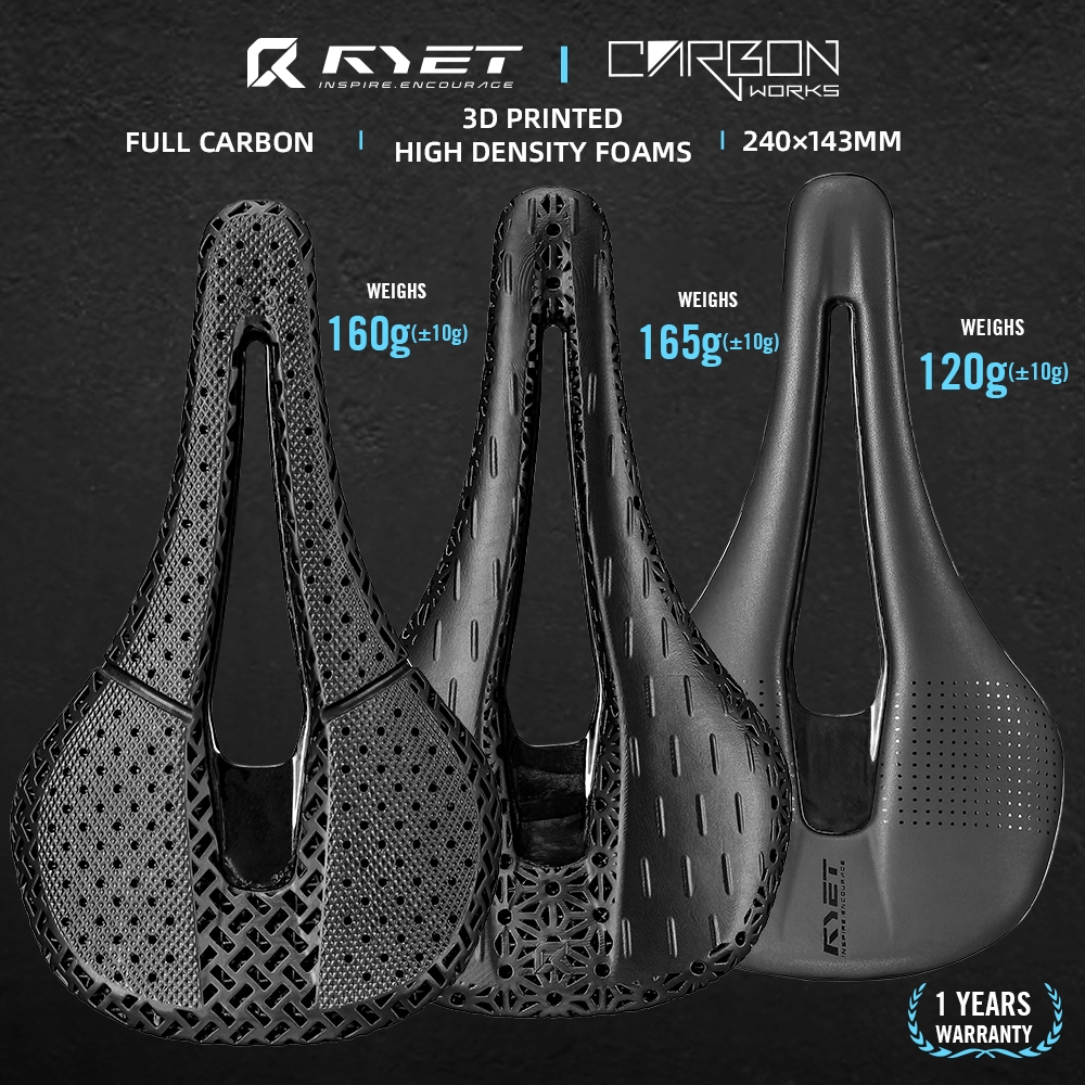 Ready Stock! RYET 3D Printed Full Carbon Bicycle Saddle 240x143mm 7x9mm ...