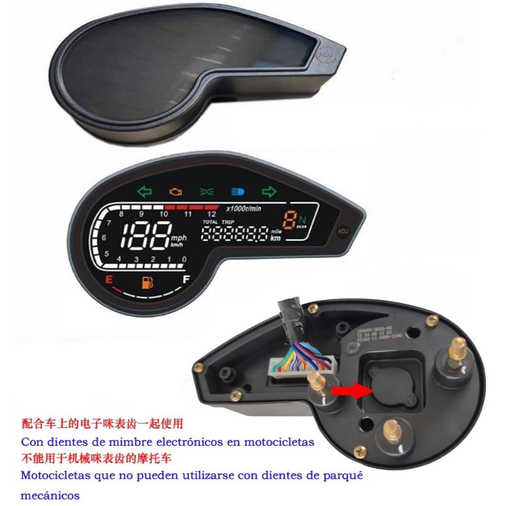 For Italika dm 250x SHINERAY SHI 175 Panel Digital Meter Motorcycle ...