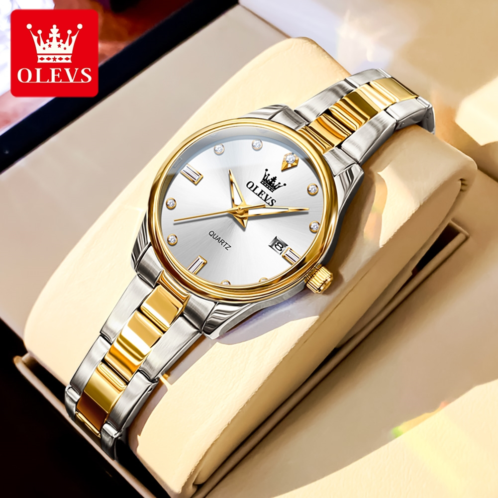 OLEVS Watch For Woman Waterproof Original With Box Stainless Steel 3621 ...