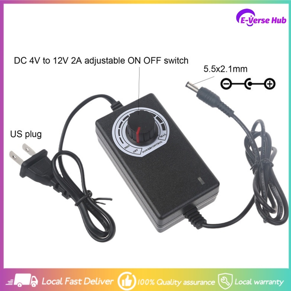 Power Adapter AC/DC 100-220V to DC 3-12V 2A Adjustable Power Adapter ...