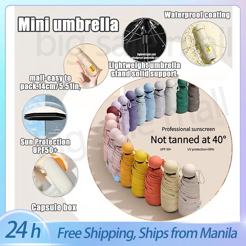 Universal ultralight mini umbrella anti-ultraviolet capsule umbrella parasol dual-purpose sun ...