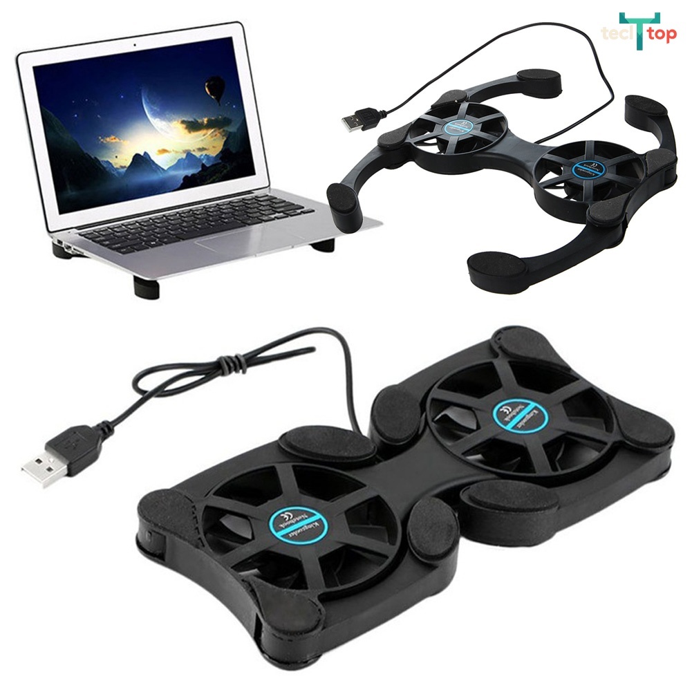 Mini Laptop Cooling Pad Dual Fan Foldable USB Dual Fan Cooler Cooling ...