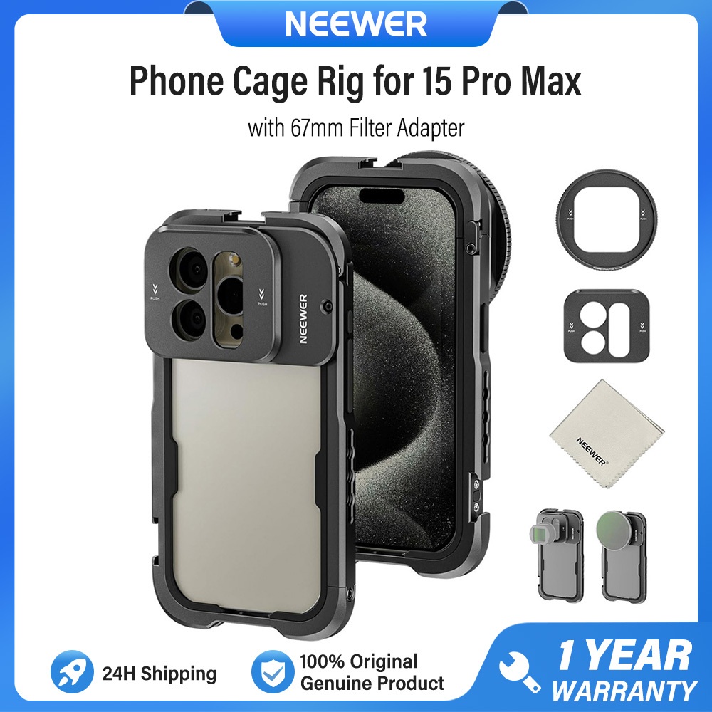 NEEWER Phone Cage Video Rig for iPhone 15 Pro Max with Snap On 67mm ...