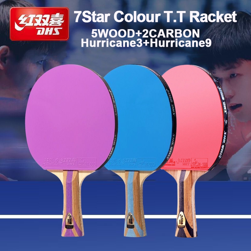 Original DHS 7Star Table Tennis Racket 5Wood+2Carbon Ping Pong Bat ...