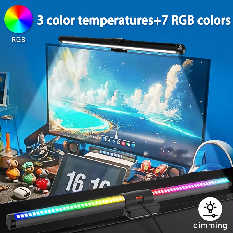 LED Monitor Light Bar Dimmable Desk Lamp Screen Hanging Light RGB ...