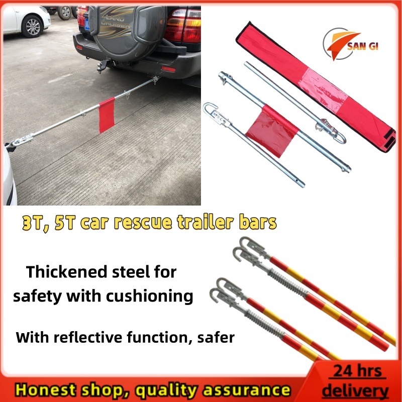 3T 1.8m Car Trailer Bar Bumper With Hook Tow Bar Anti-Rear Buffer ...