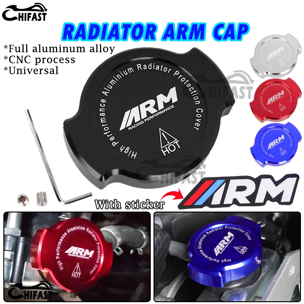 HIFAST Motorcycle Universal Radiator Cap Cover Full Aluminum Alloy CNC ...