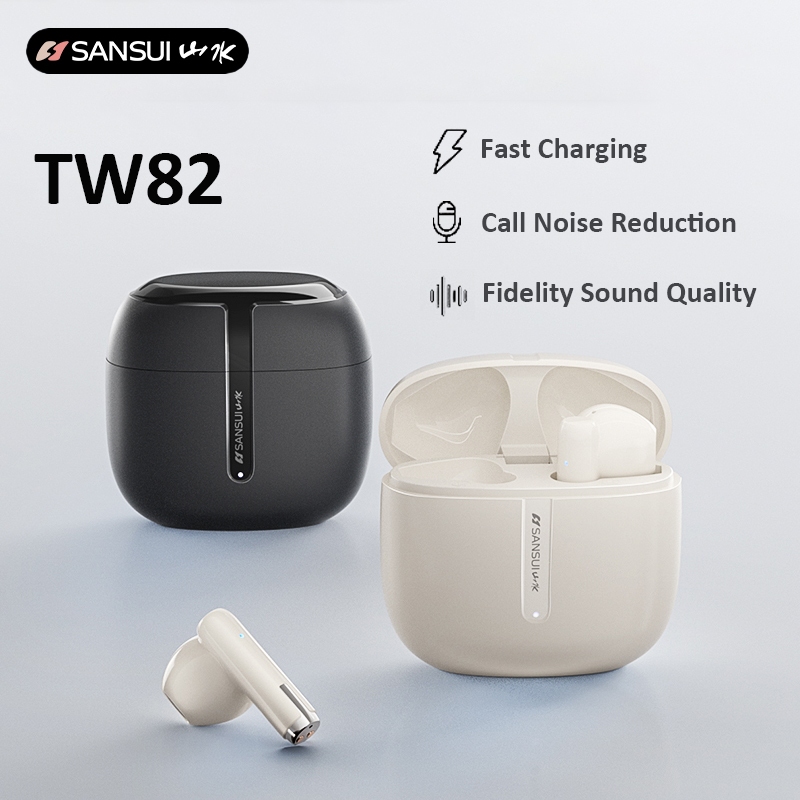 SANSUI TW82 Wireless Earbuds Bluetooth 5.3 ENC Earphones TWS Low Latency 360°panoramic sound ...
