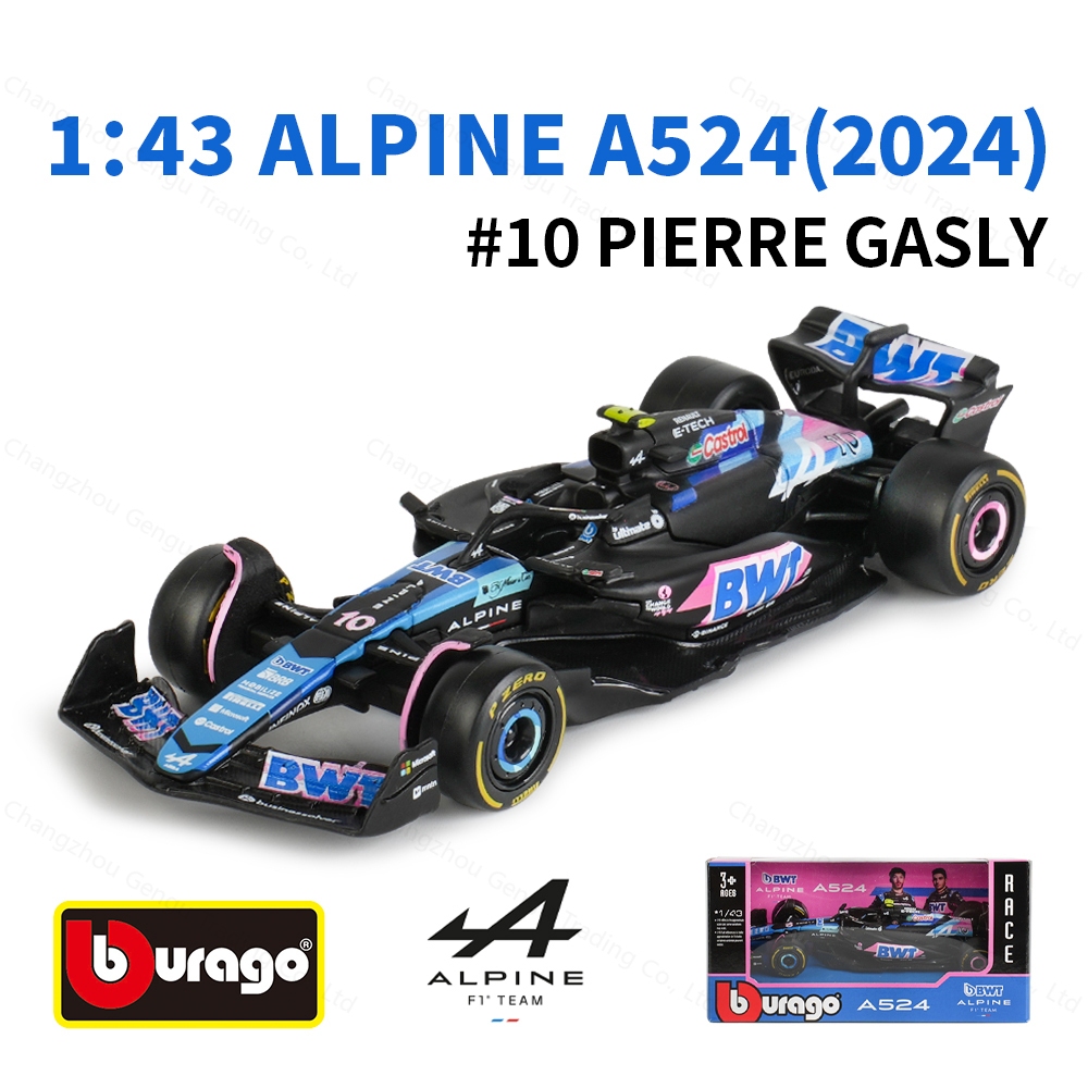 Bburago 1:43 BWT Alpine 2024 A524 #10 #31 F1 Racing Formula Car Static ... Bburago 1:43 BWT Alpine 2024 A524 #10 #31 F1 Racing Formula Car Static ...