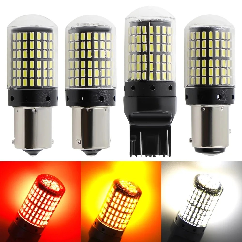 1156 1157 7440 T20 LED Bulbs White/Amber/Red 144 SMD No Hyper Flash LED ...