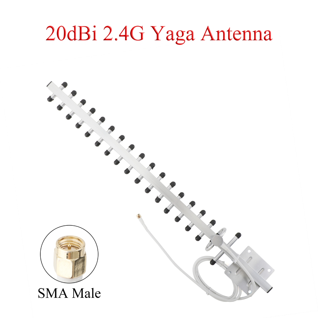 20dBi 2.4G Yagi Antenna 2400-2500MHz SMA Male External Outdoor Antenna ...